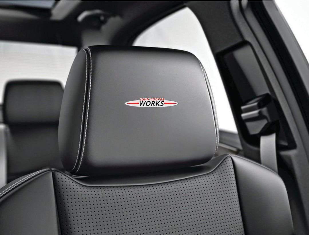 5x Mini John Works Headrest Decal, JCW Vinyl Badge Stickers for Leather ...