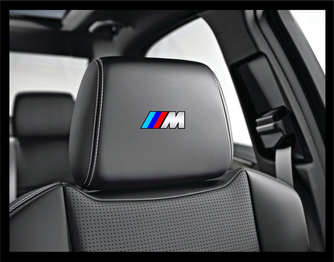 5x BMW M Logo Headrest Decal, Vinyl Badge Stickers for Leather Seats ...
