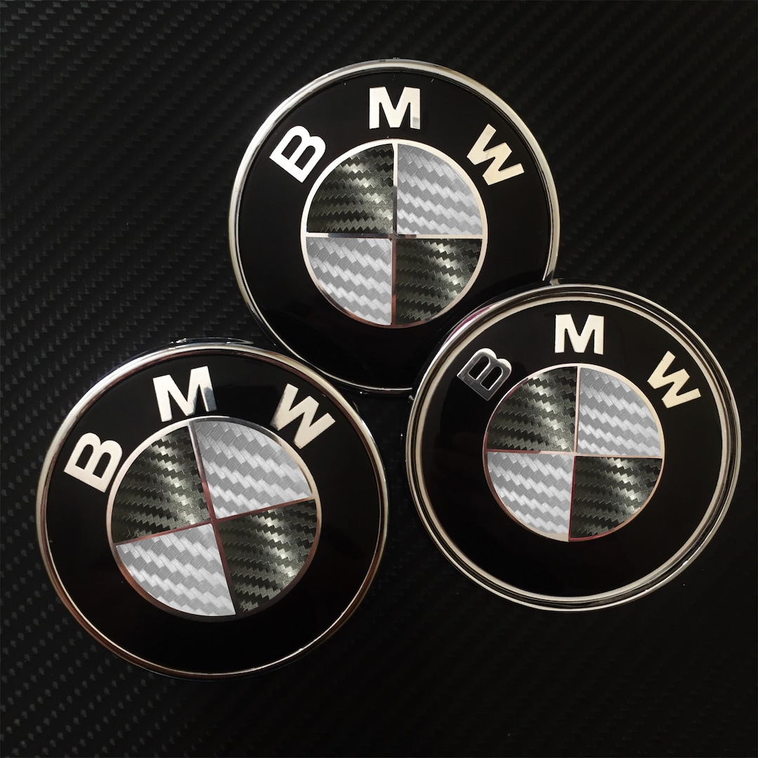 Black & Silver CARBON Decals for BMW Badge, Roundel Inserts, Badge ...