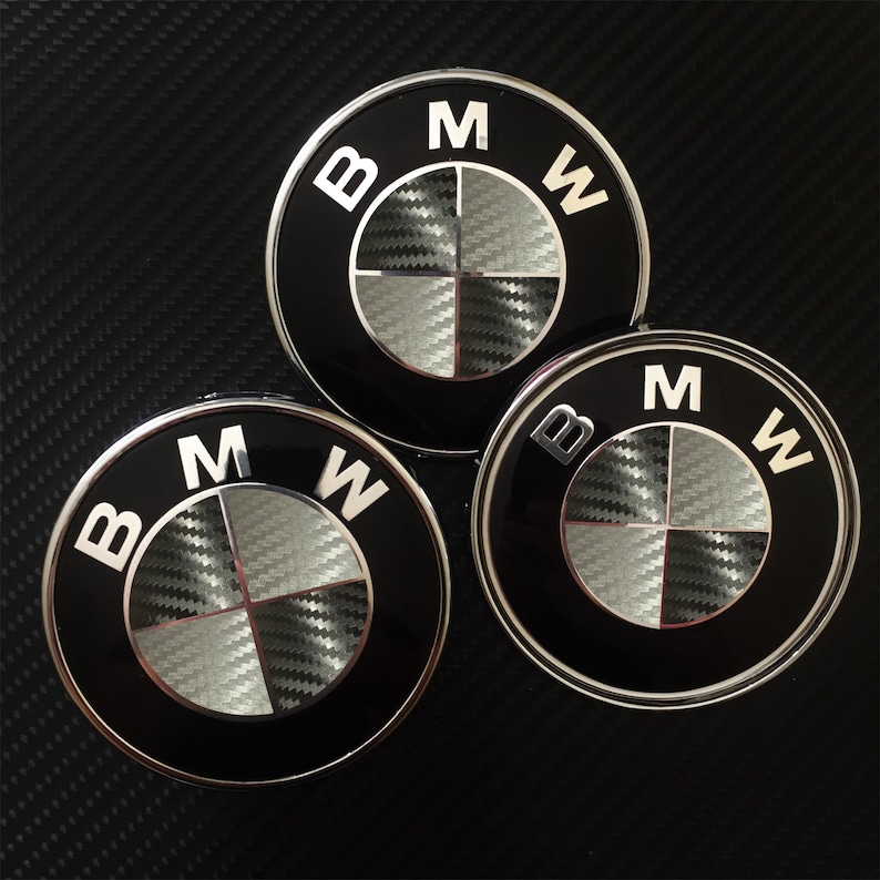 Black & Grey CARBON Decals for BMW Badge, Roundel Inserts, Badge ...