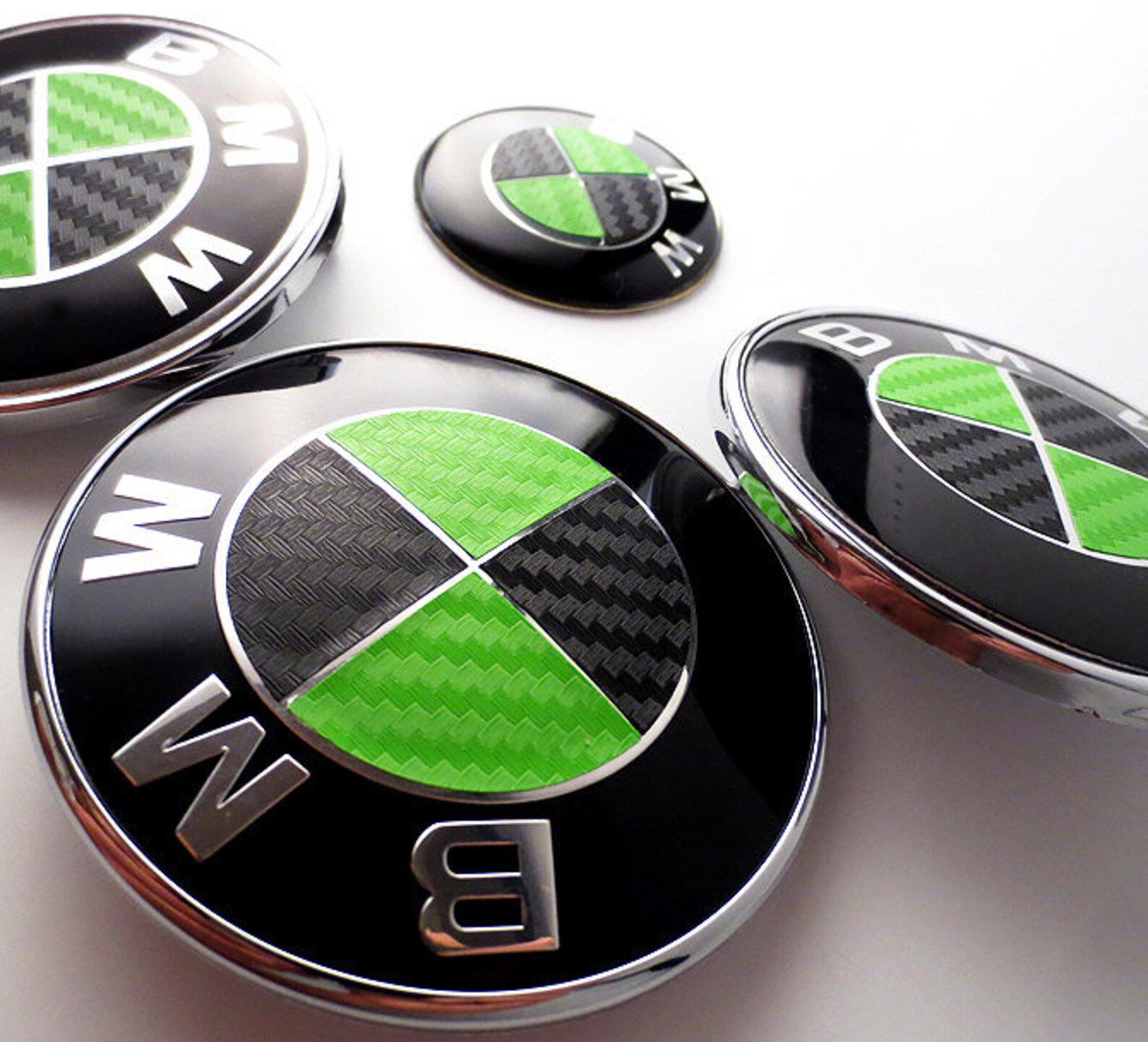 Black & Green CARBON Decals for BMW Badge, Roundel Inserts, Badge ...