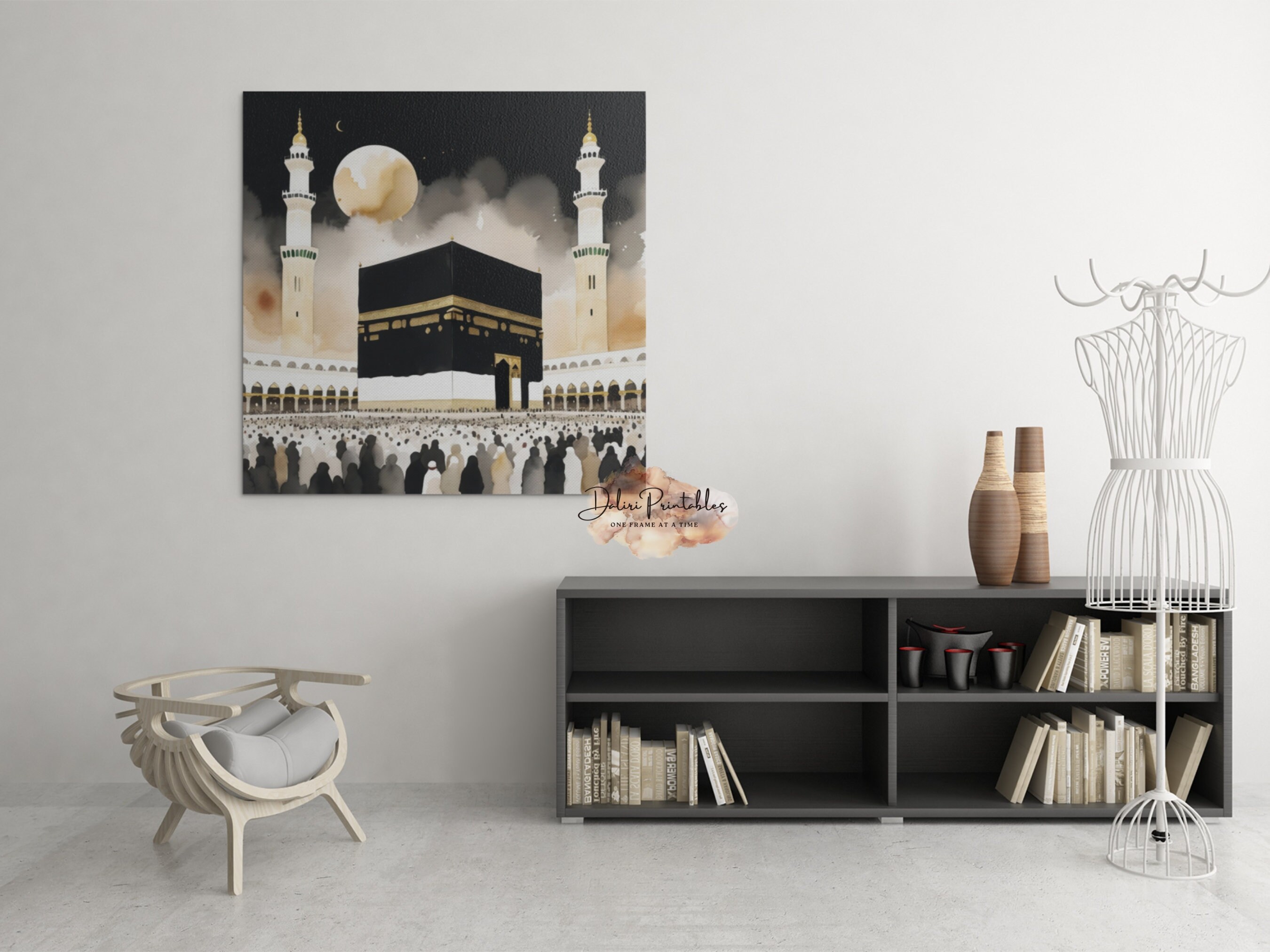 Mecca Kaaba Abstract Watercolor Wall Art | High-resolution Print of ...