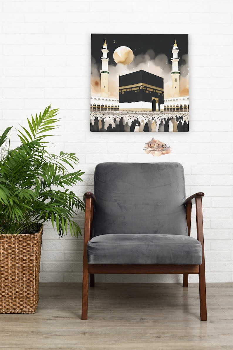 Mecca Kaaba Abstract Watercolor Wall Art | High-resolution Print of ...