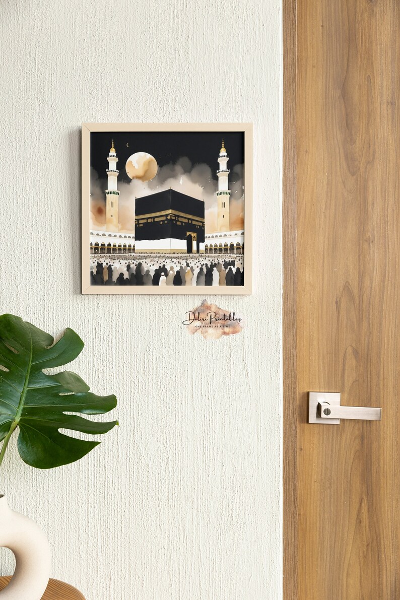 Mecca Kaaba Abstract Watercolor Wall Art | High-resolution Print of ...