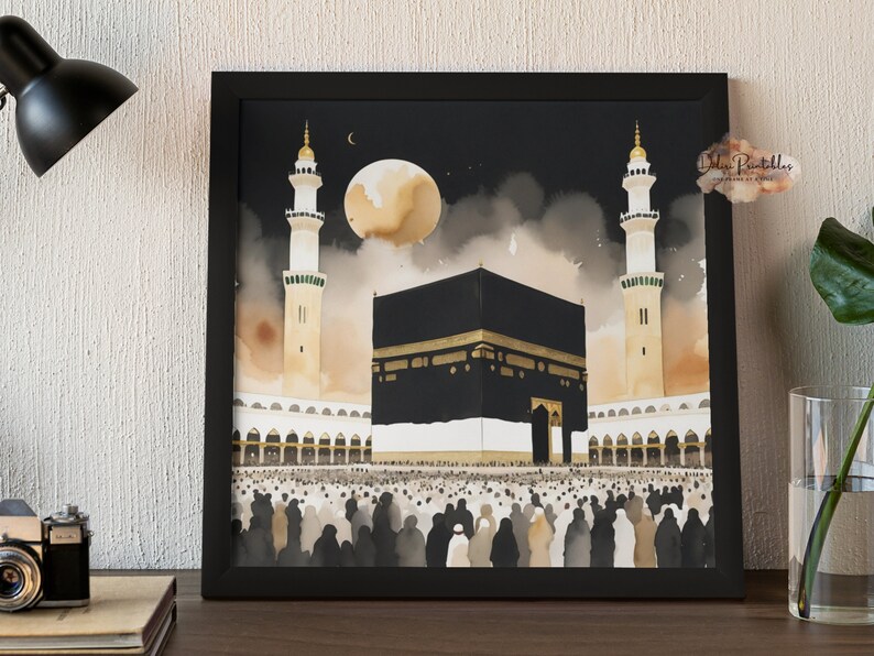 Mecca Kaaba Abstract Watercolor Wall Art | High-resolution Print of ...