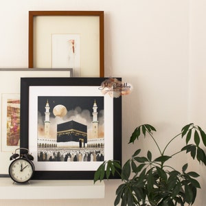 Mecca Kaaba Abstract Watercolor Wall Art | High-resolution Print of ...