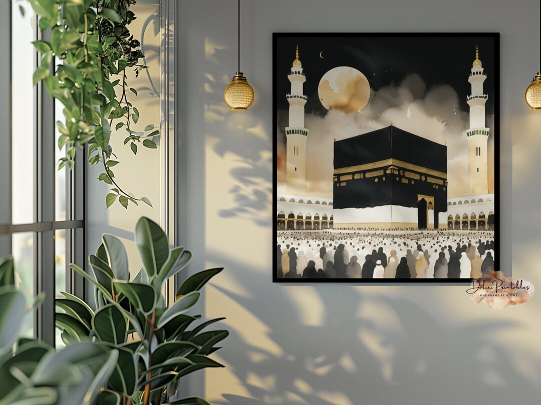 Mecca Kaaba Abstract Watercolor Wall Art | High-resolution Print of ...