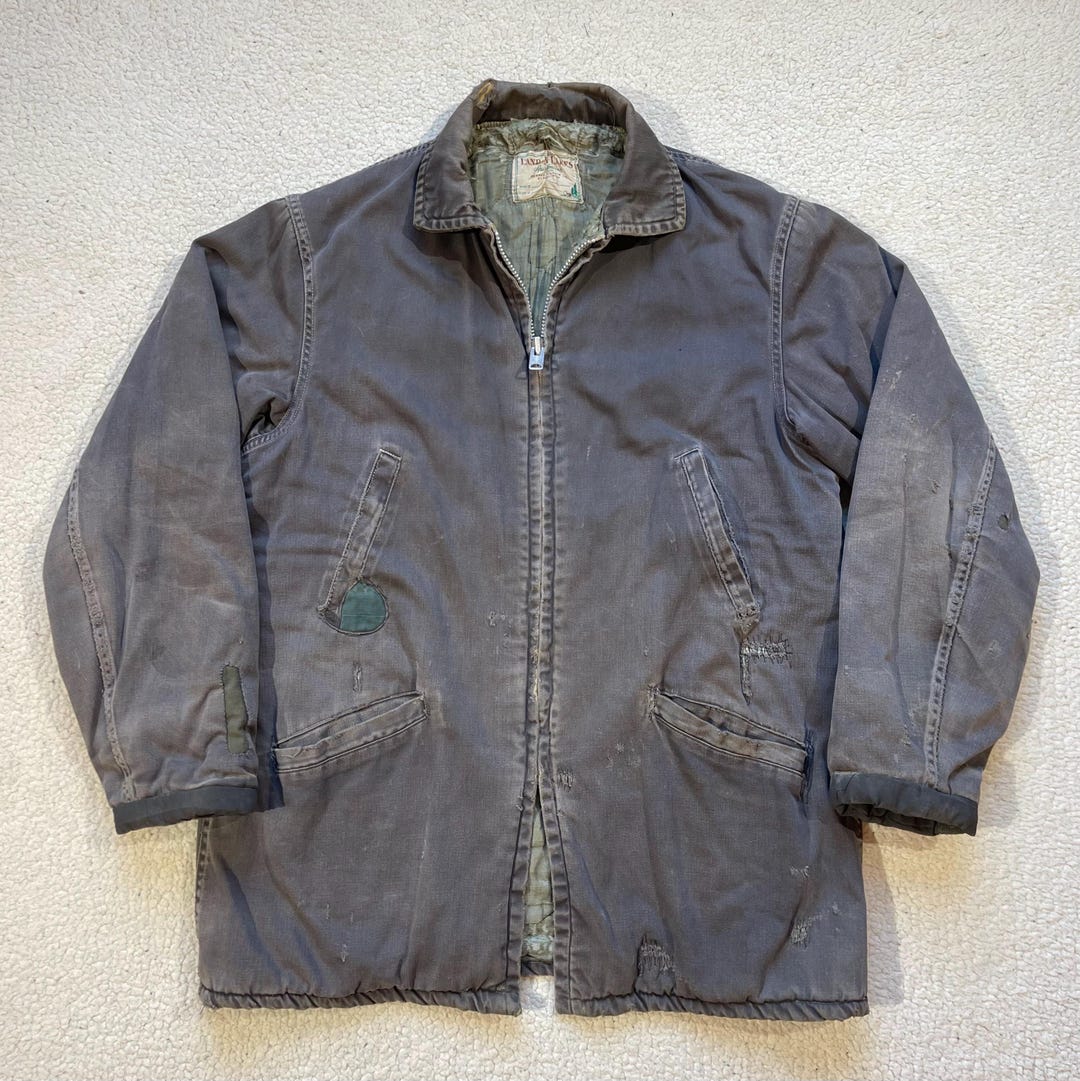 Vintage 50s/60s Land N Lakes Custom Repaired Work Jacket Faded ...