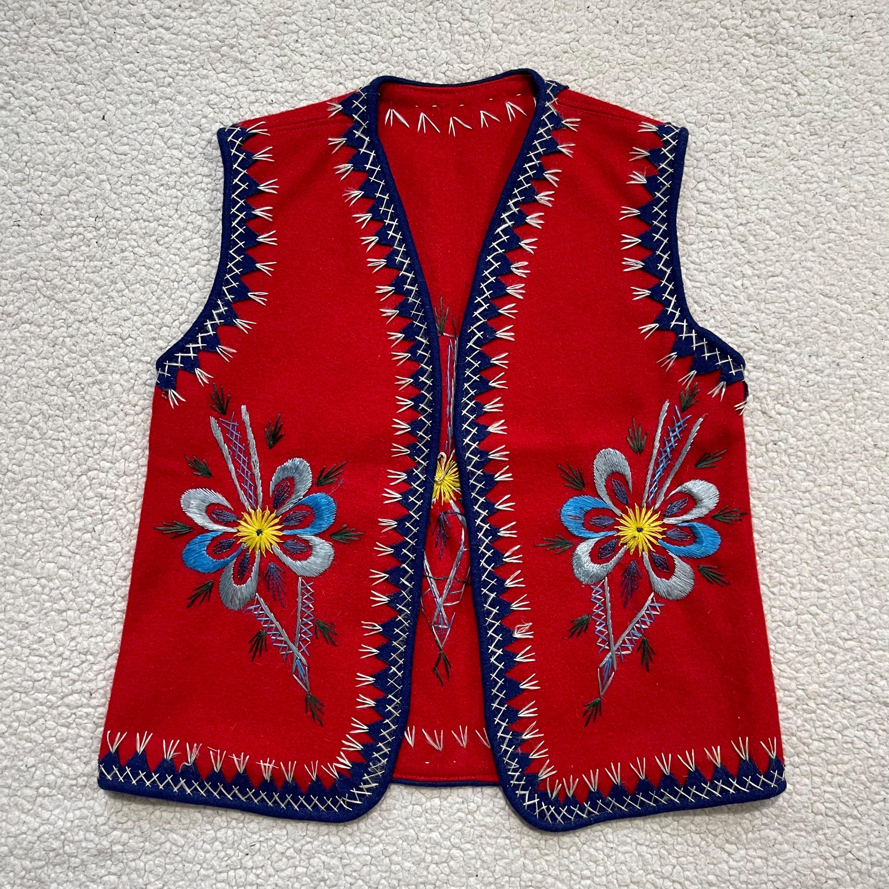 Vintage 1935 Polish Folk Dancing Vest Rare Stitched Floral Handmade ...