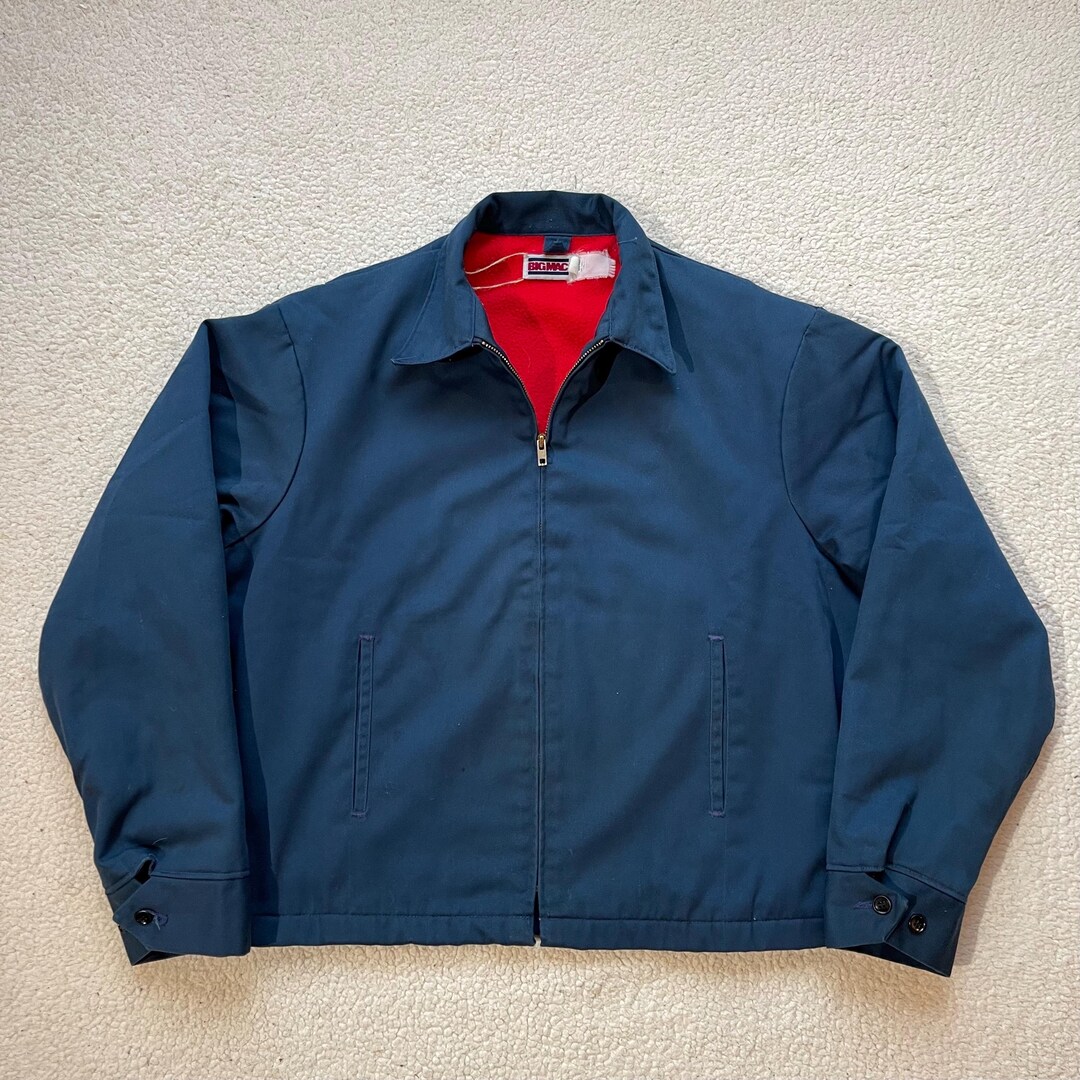Vintage 70s Big Mac Work Jacket Zip up Cotton Fleece Lined Workwear ...