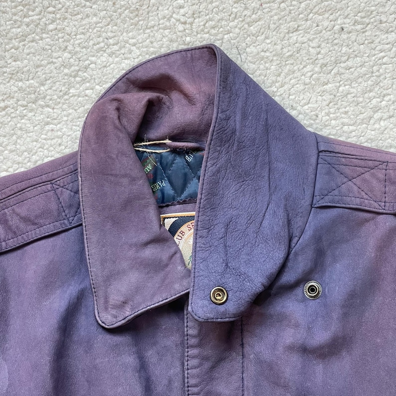 Vintage 90s Lavender Suede Bomber Jacket: Faded Purple Leather, Mens M ...
