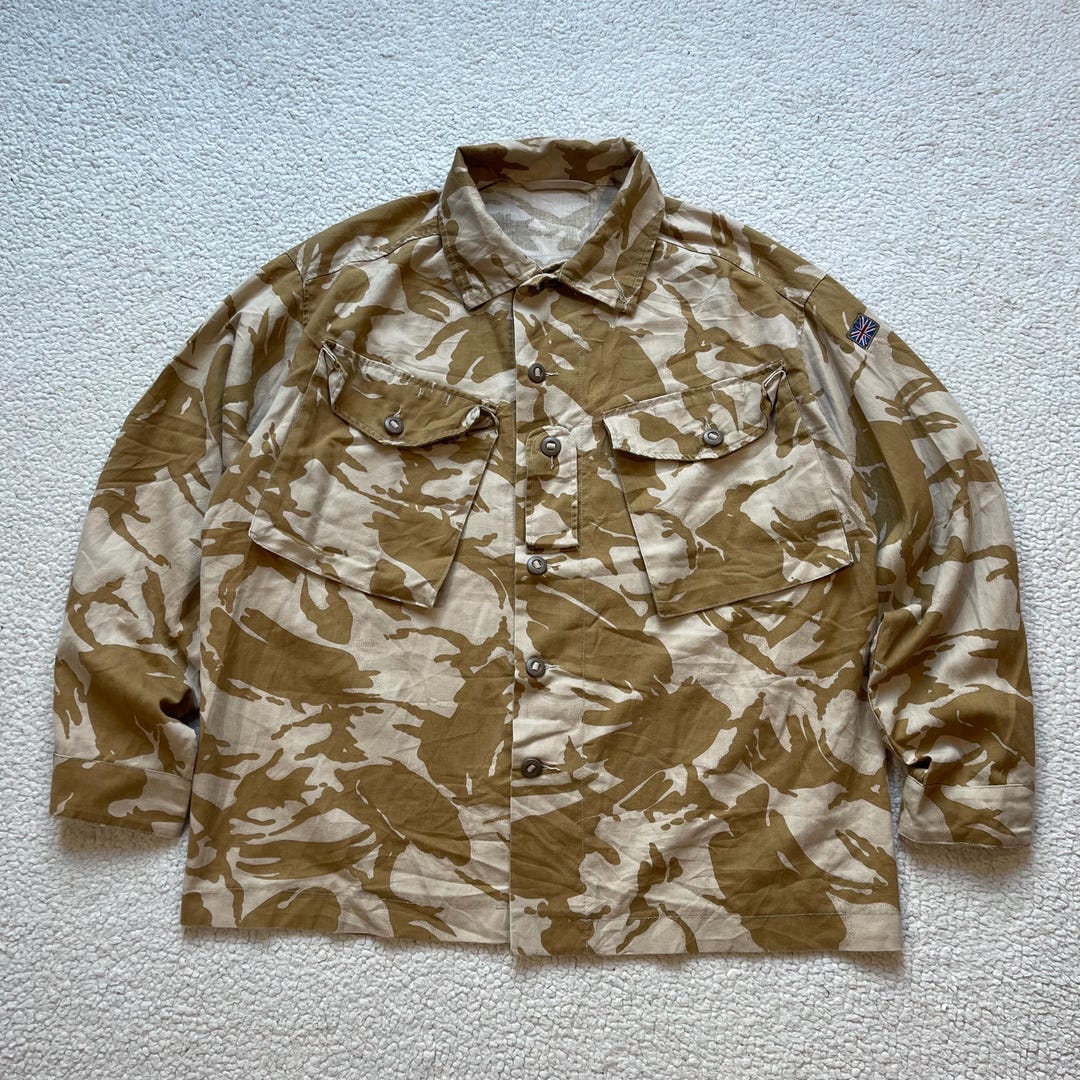 Vintage 1999 British Military Combat Jacket: Desert Camo, Mens XL - Etsy