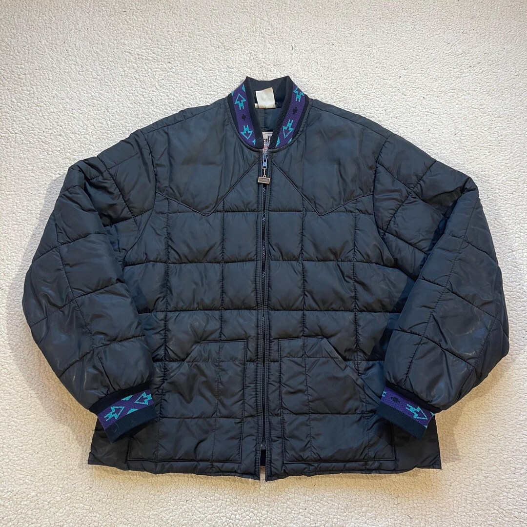 Vintage 80s Walls Aztec Puffer Jacket Western Quilted Geometric/navajo ...