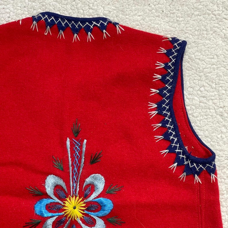 Vintage 1935 Polish Folk Dancing Vest Rare Stitched Floral Handmade ...