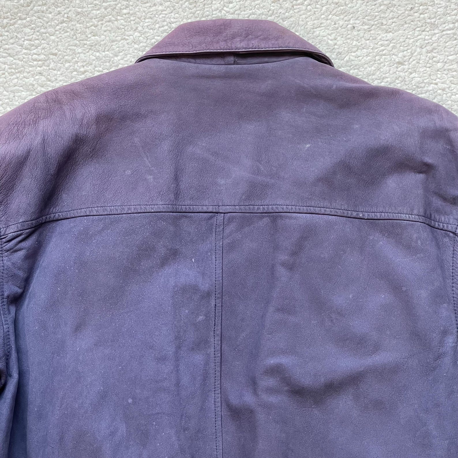 Vintage 90s Lavender Suede Bomber Jacket: Faded Purple Leather, Mens M ...