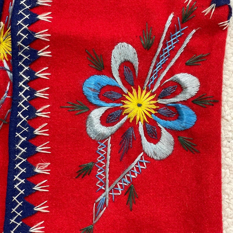 Vintage 1935 Polish Folk Dancing Vest Rare Stitched Floral Handmade ...