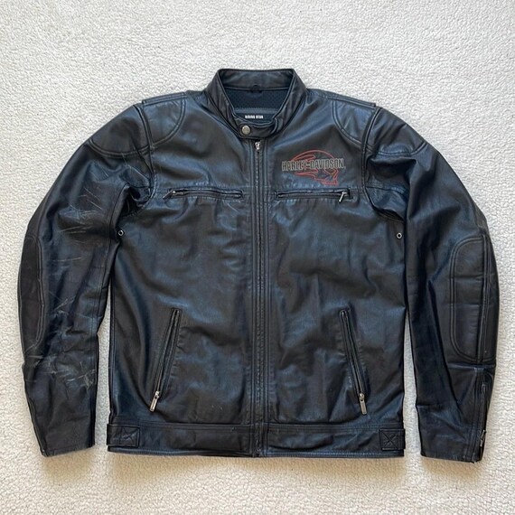 Vintage 00s Harley-Davidson Leather Skull Jacket Embr… - Gem