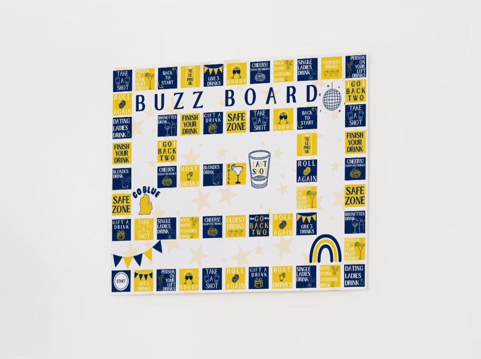 Michigan/uofm Inspired Buzz Board Game - Etsy