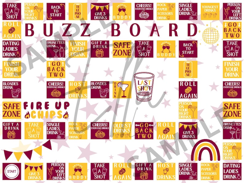 Cmu/central Michigan Inspired Buzz Board Party Game - Etsy