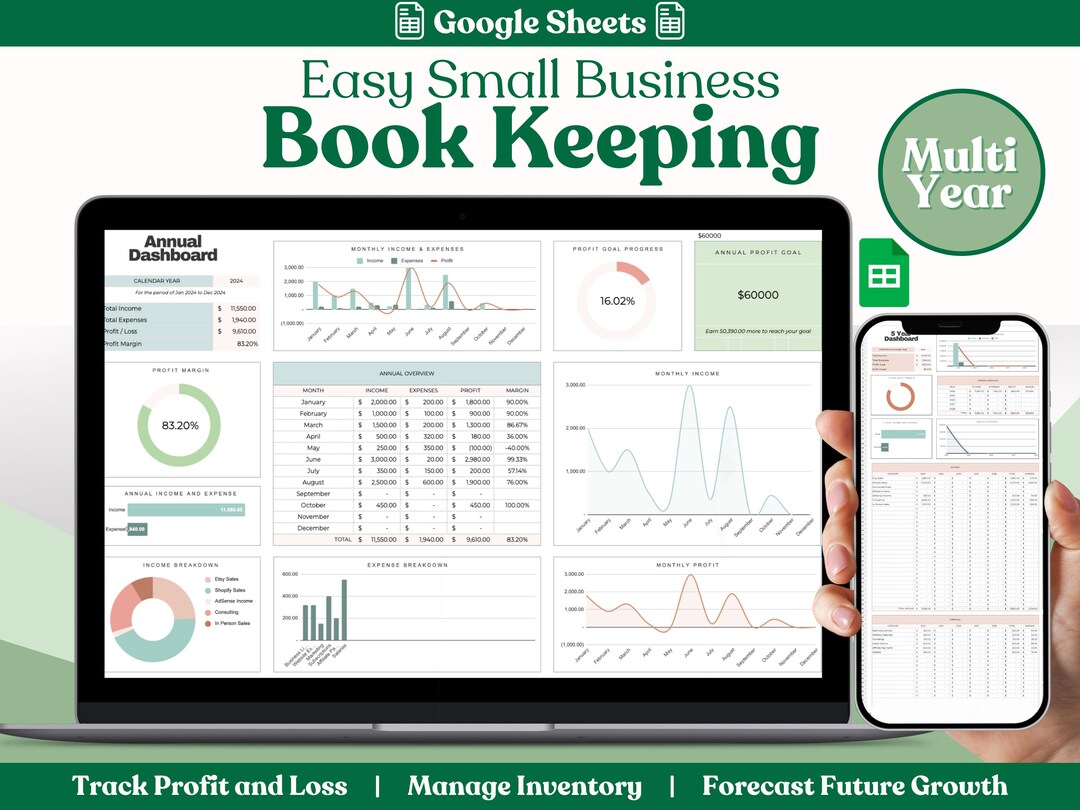 Small Business Bookkeeping Template; Expense Tracker, Budget ...