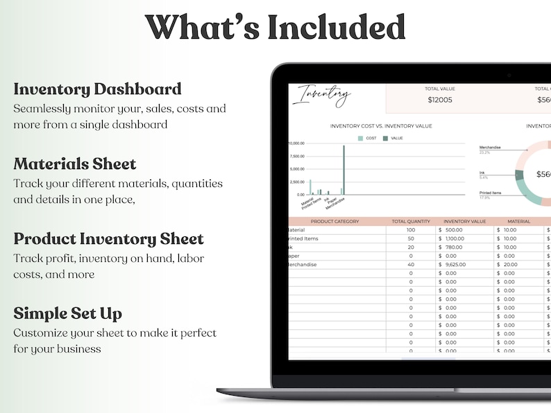 Inventory Tracker; Inventory Spreadsheet, Inventory Template, Google ...