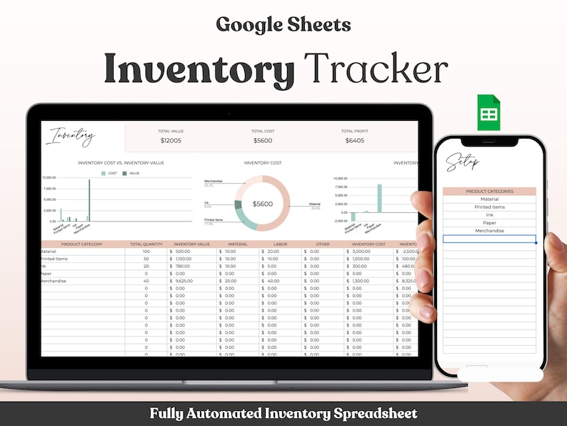 Inventory Tracker; Inventory Spreadsheet, Inventory Template, Google ...