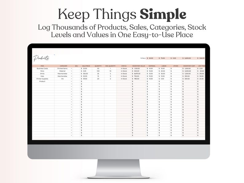 Inventory Tracker; Inventory Spreadsheet, Inventory Template, Google ...