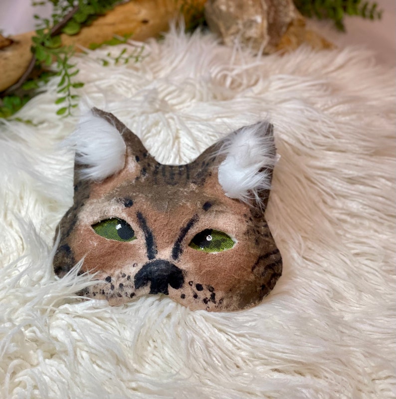 Felted Therian Mask Lynx Mask Kids Dress up Costume/cosplay Brown/black ...