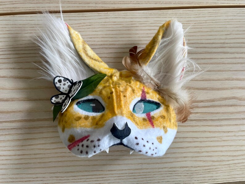 Felted Therian Mask Serval Mask Kids Dress up Costume/cosplay Tan ...