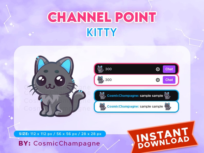 Black Cat Channel Points for Twitch, Youtube, Discord | Cute, Cozy ...