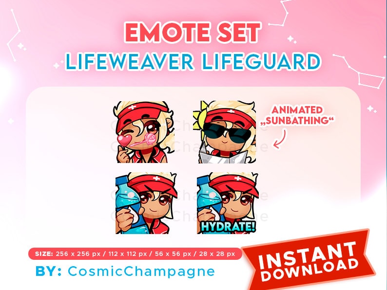 Lifeweaver Lifeguard Overwatch Emote Set /twitch Emote Collection for ...
