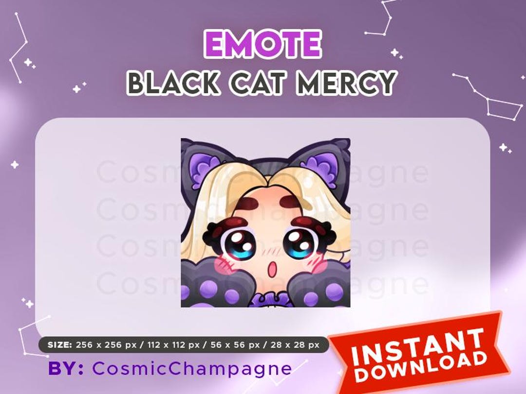 Black Cat Mercy Overwatch Emote / Kitty Mercy / Emote for Discord ...