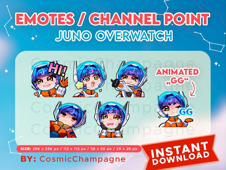 Juno Overwatch Emote Set /twitch Emote Collection for Discord, Youtube ...