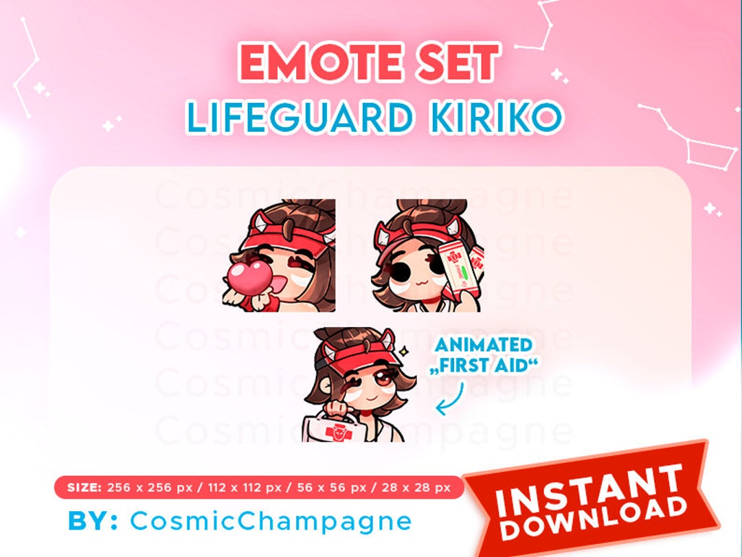 Lifeguard Kiriko Overwatch Emote Set /twitch Emote Collection for ...