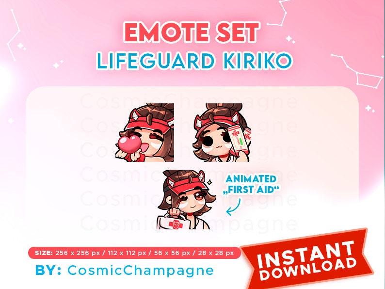 Lifeguard Kiriko Overwatch Emote Set /twitch Emote Collection for ...