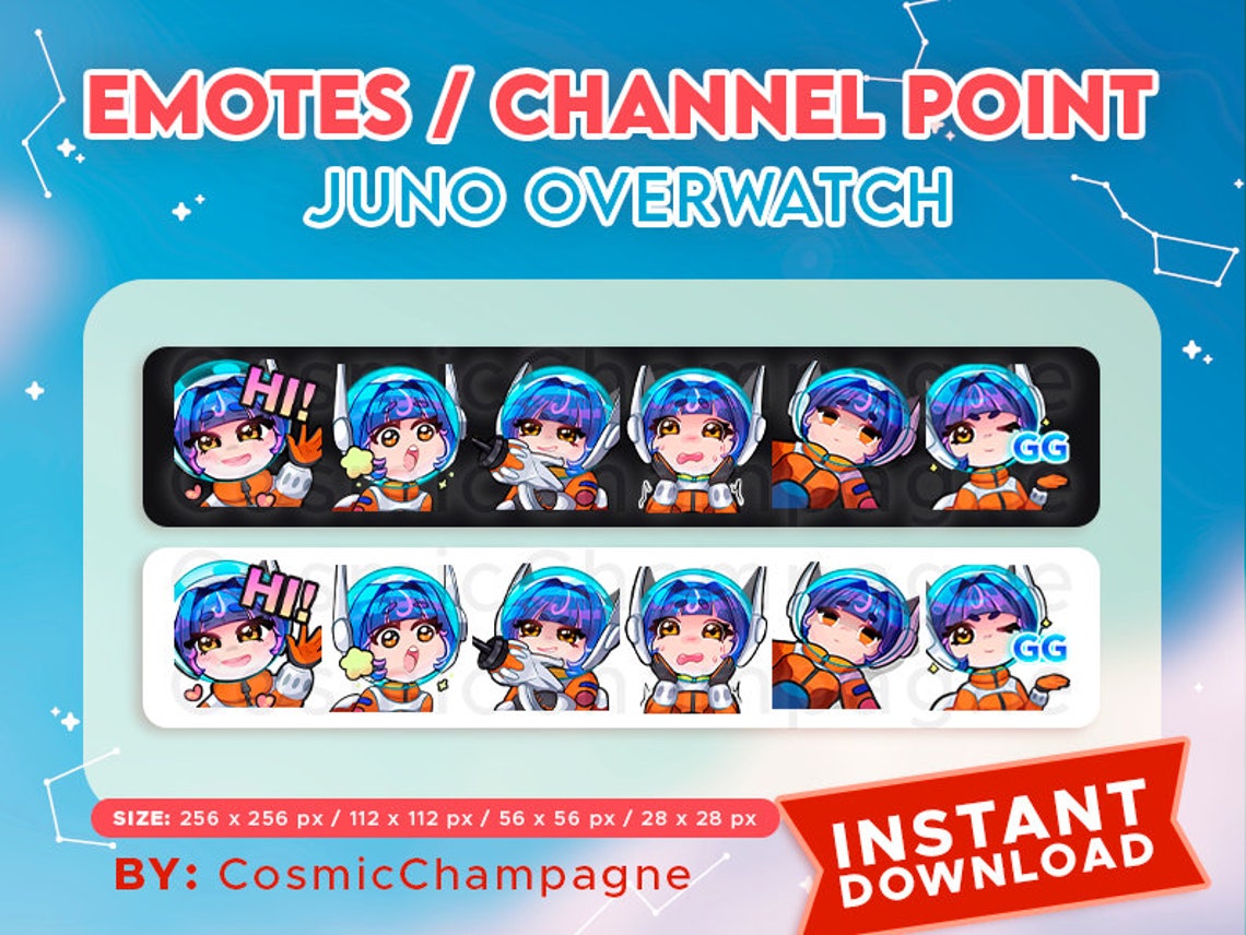 Juno Overwatch Emote Set /twitch Emote Collection for Discord, Youtube ...
