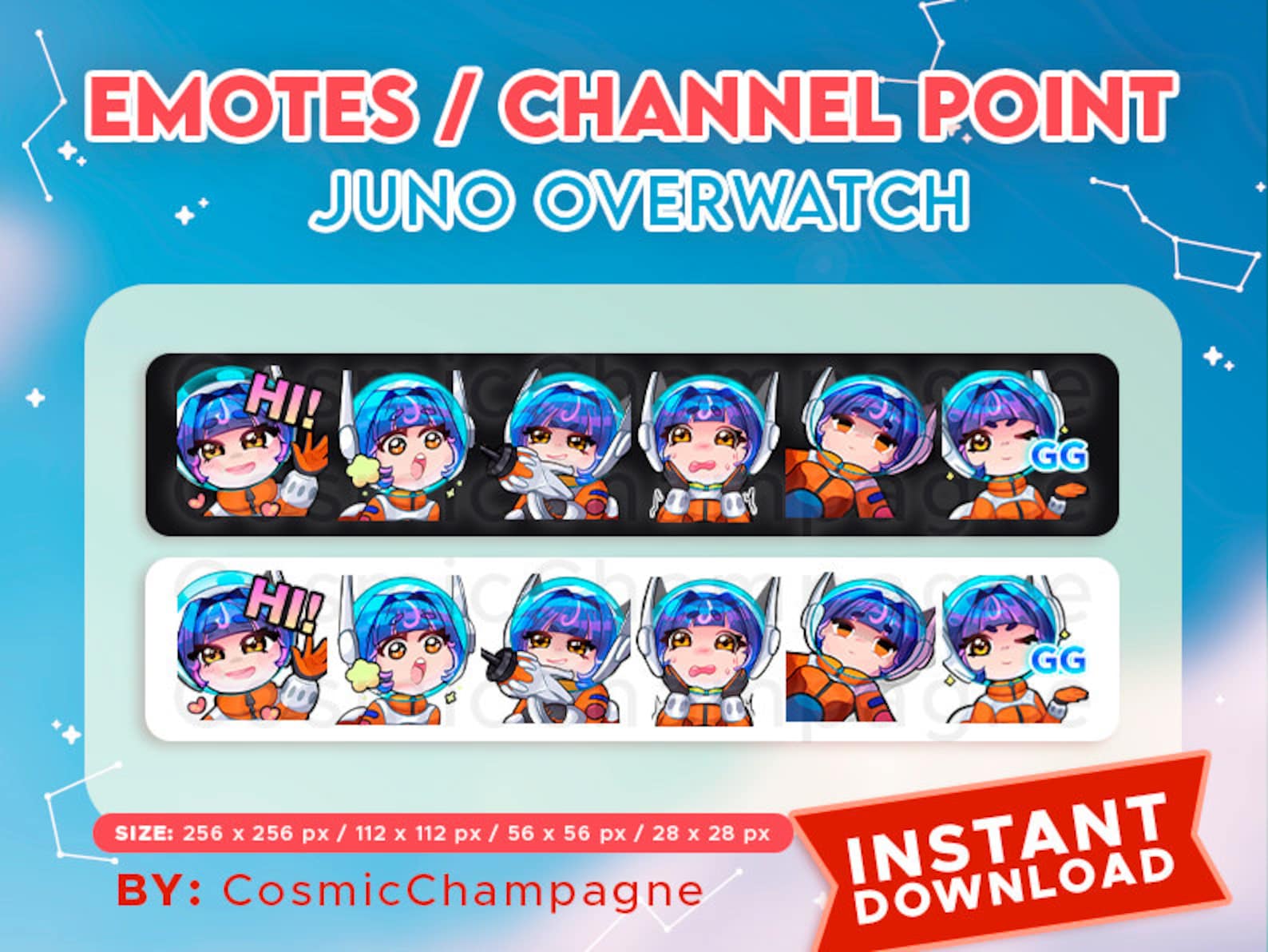Juno Overwatch Emote Set /twitch Emote Collection for Discord, Youtube ...