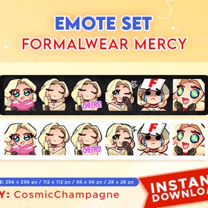 Formalwear Mercy Overwatch Emote Set /twitch Emote Collection for ...