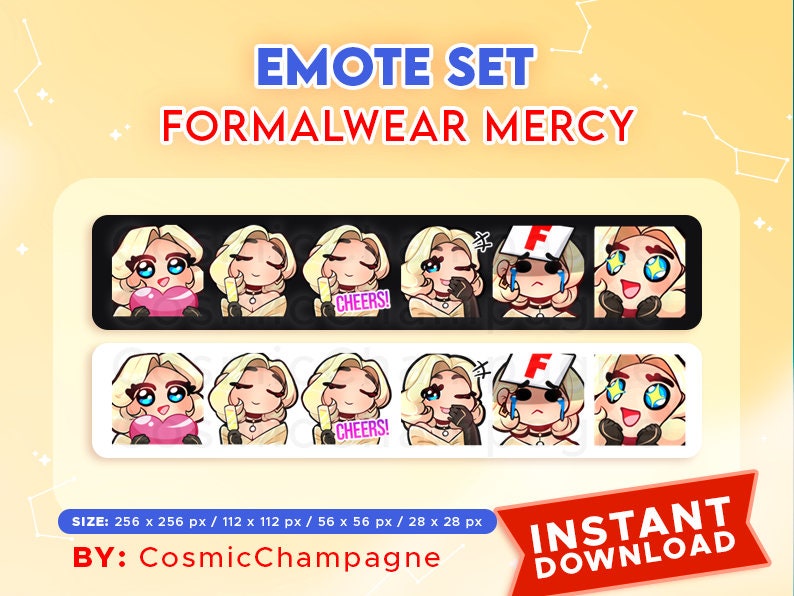 Formalwear Mercy Overwatch Emote Set /twitch Emote Collection for ...
