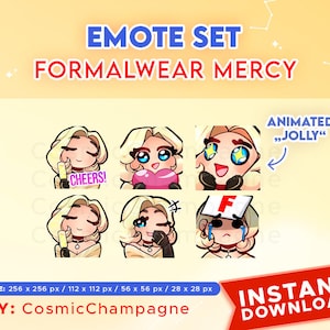 Formalwear Mercy Overwatch Emote Set /twitch Emote Collection for ...