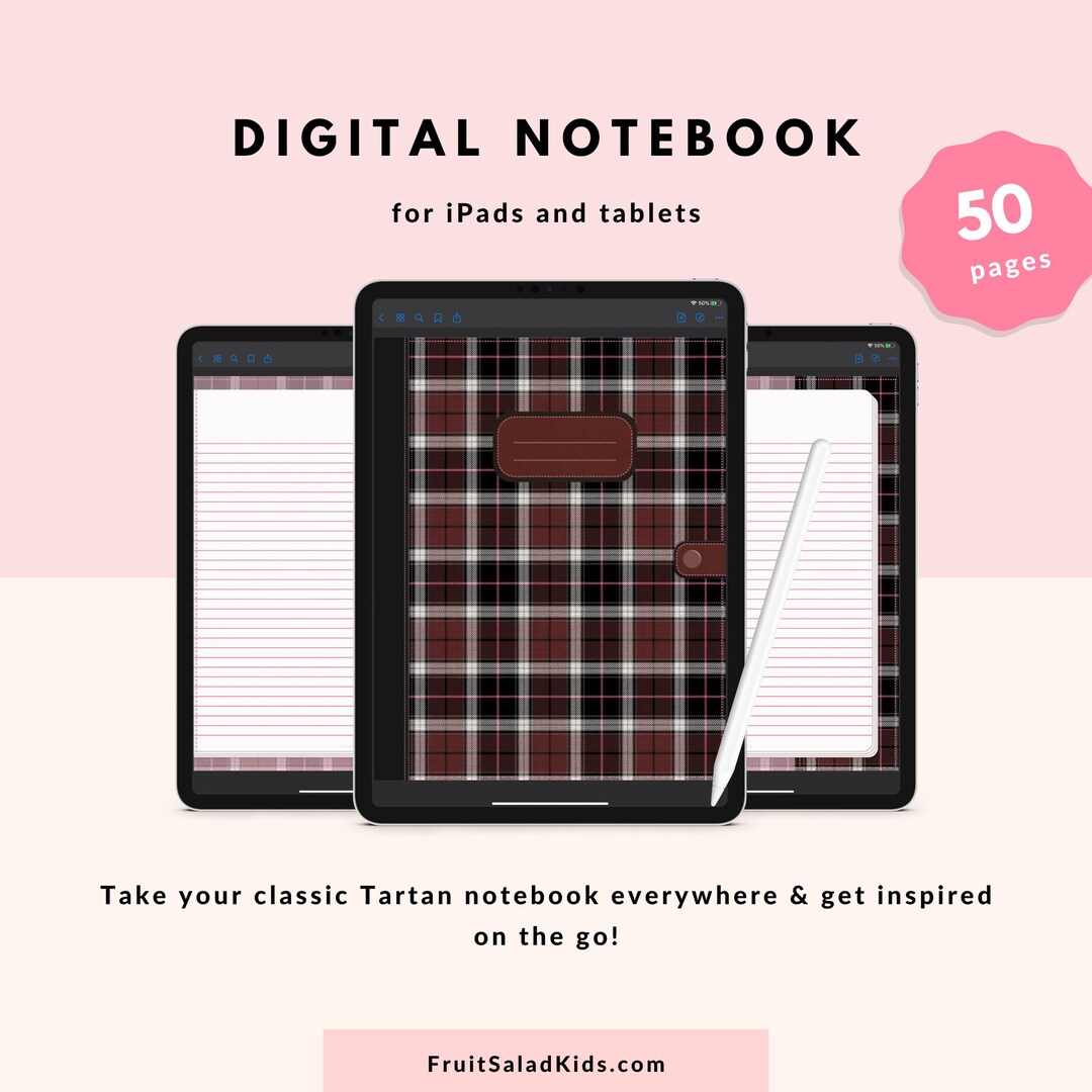 Digital Note Book - Classic Tartan - Etsy