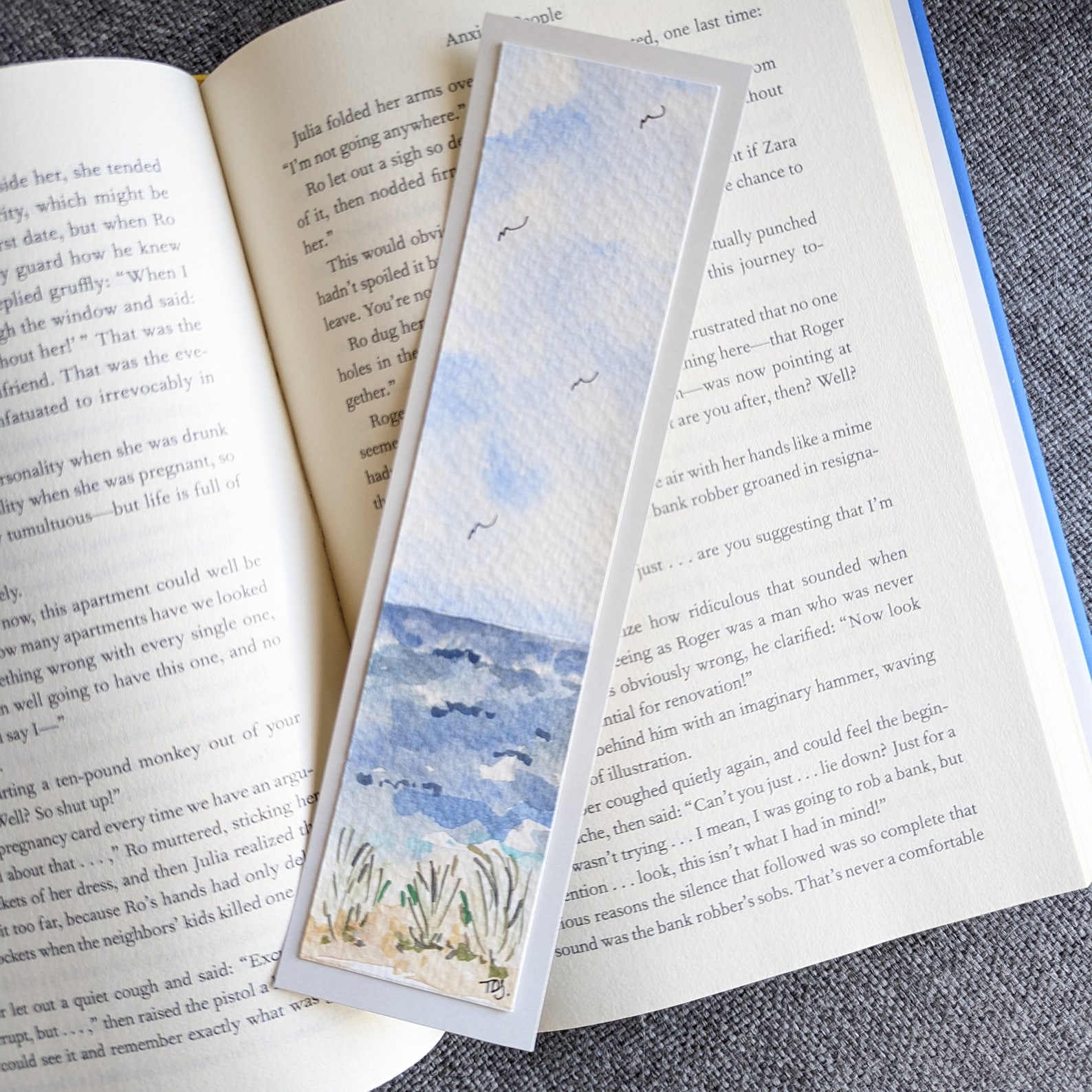 Beach Scene Watercolor Bookmark,hand Painted, Custom, Gift, Book ...