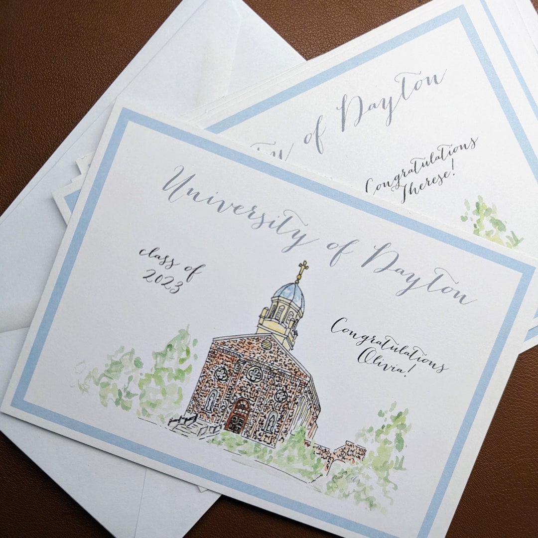 Roommate Cards Custom University of Dayton Chapel Graduation - Etsy