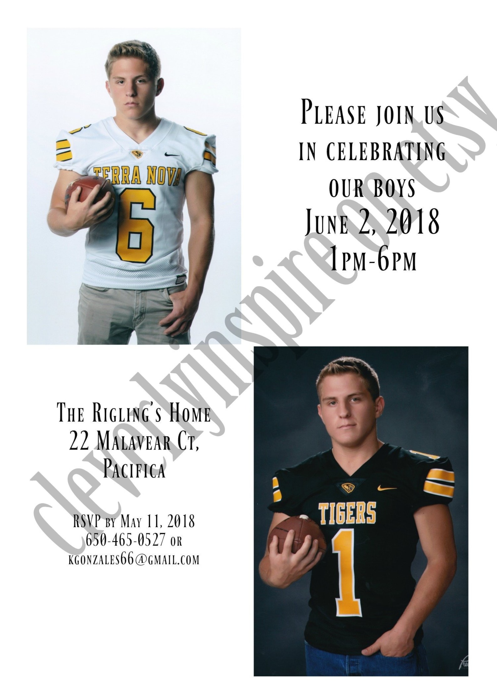 Set of 100 5x7 Graduation Announcement, Set up and Printing, 100 ...