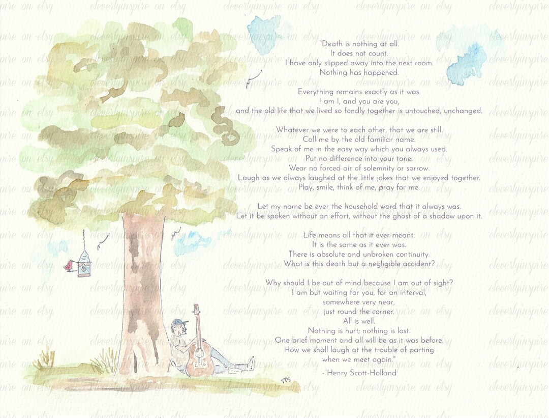 Hand Painted Grief Watercolor, Poem, Custom, Personal, Loss of Spouse ...