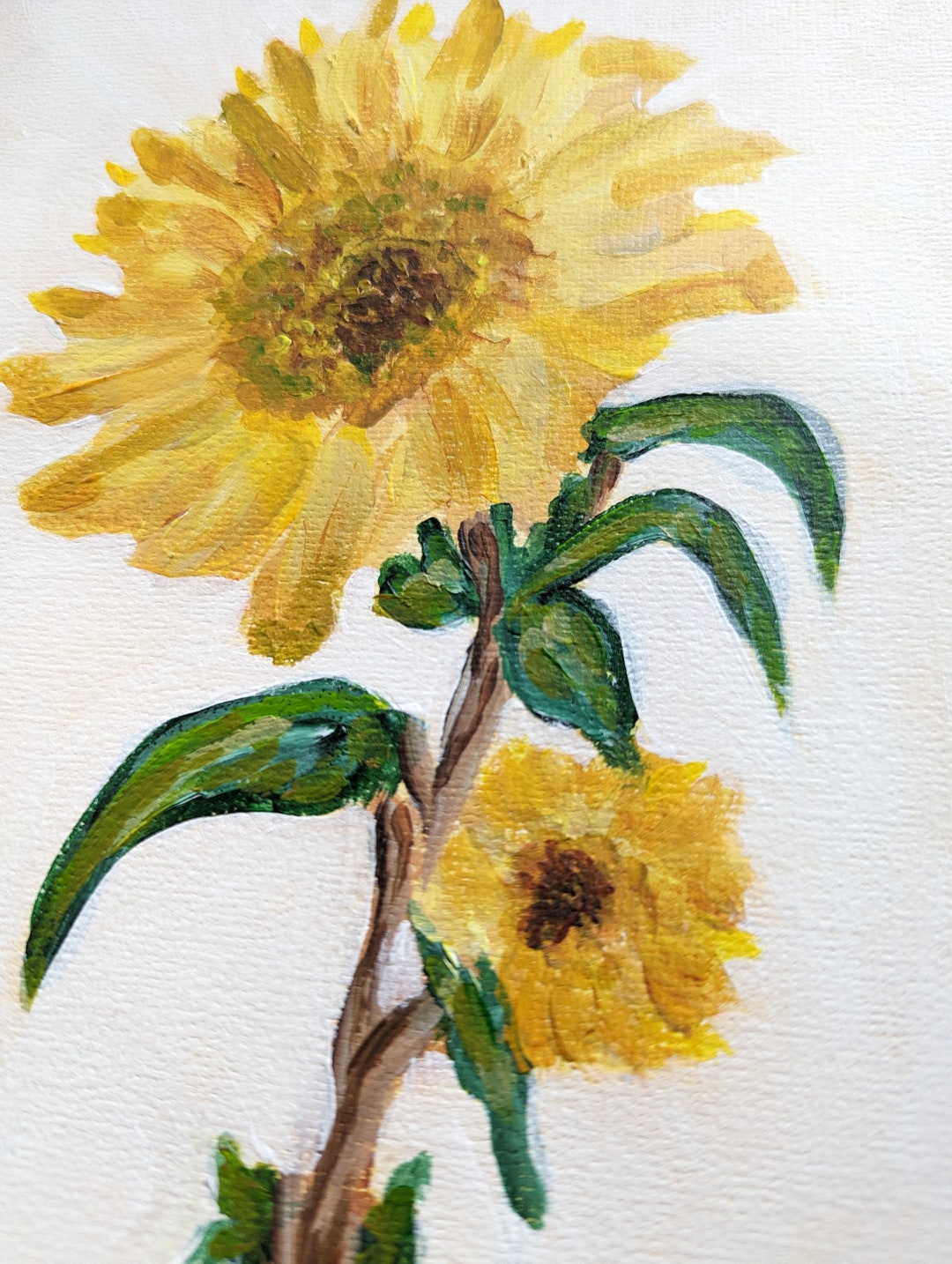 Art Print, Floral, Sunflower, Yellow, Fall, Original Art, Hand Painted ...