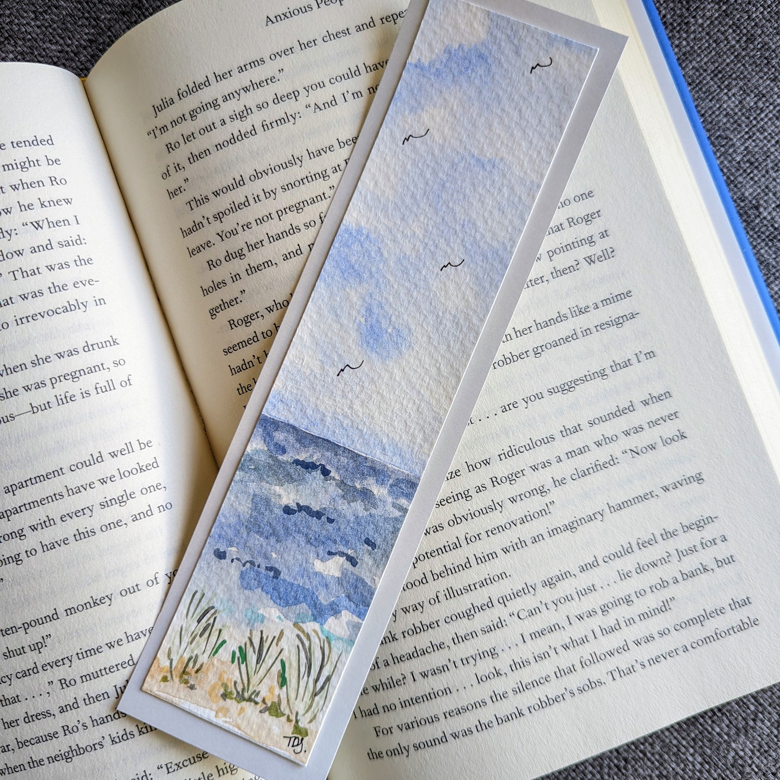 Beach Scene Watercolor Bookmark,hand Painted, Custom, Gift, Book ...