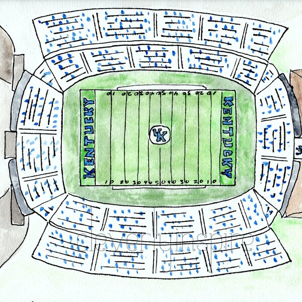 Hand Painted Football of Stadium - Etsy