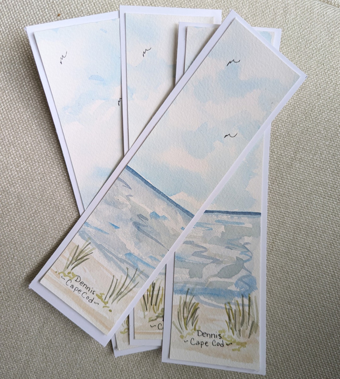 Beach Scene Watercolor Bookmark, Original, Hand Painted, Custom, Gift ...