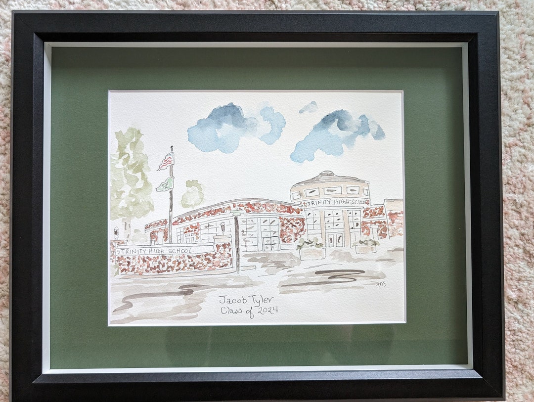 Trinity High School, Shamrocks, Campus, Watercolor, Louisville ...